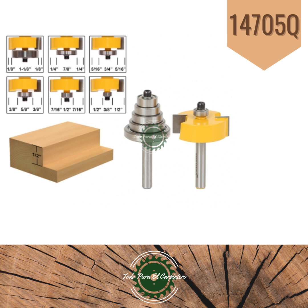 Set Fresas rebajadora Yonico 14705 | TPC Tools